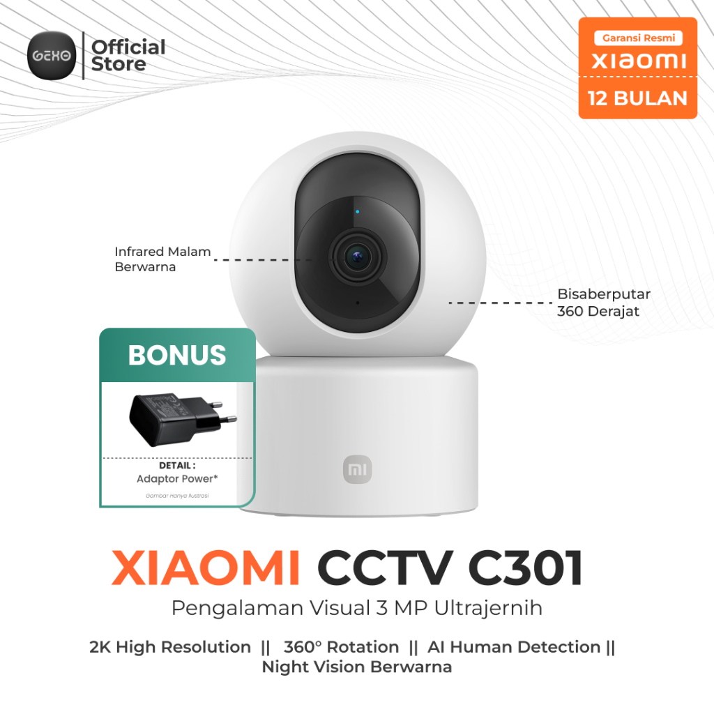 Jual Xiaomi Smart Camera C301 2K Kamera CCTV 360 3MP With Night Vision Color | Shopee Indonesia