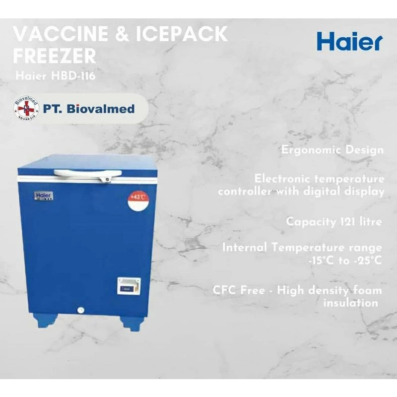 Jual HAIER MEDICAL ICE LINED REFRIGERATOR VACCINE & ICEPACK FREEZER (kulkas vaksin) | Shopee ...