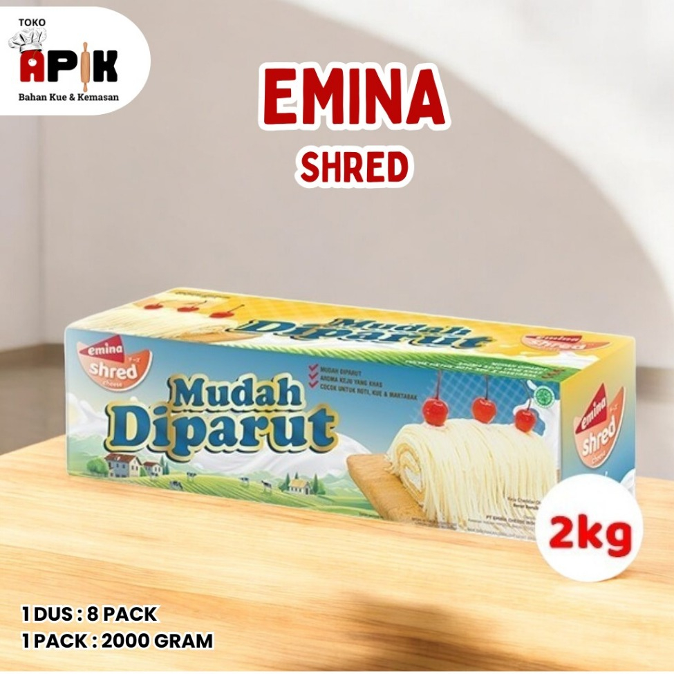 Jual Keju Emina Cheese Shred 2kg Lezat dan Praktis / EMINA SHRED 8 X ...