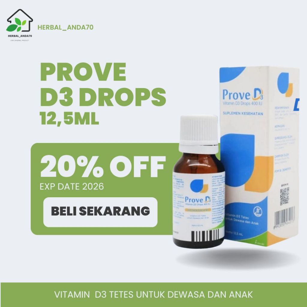 Jual Prove D3 Drop Vitamin Tetes D3 400 IU Tetes 12.5mL/Vitamin D/Daya ...