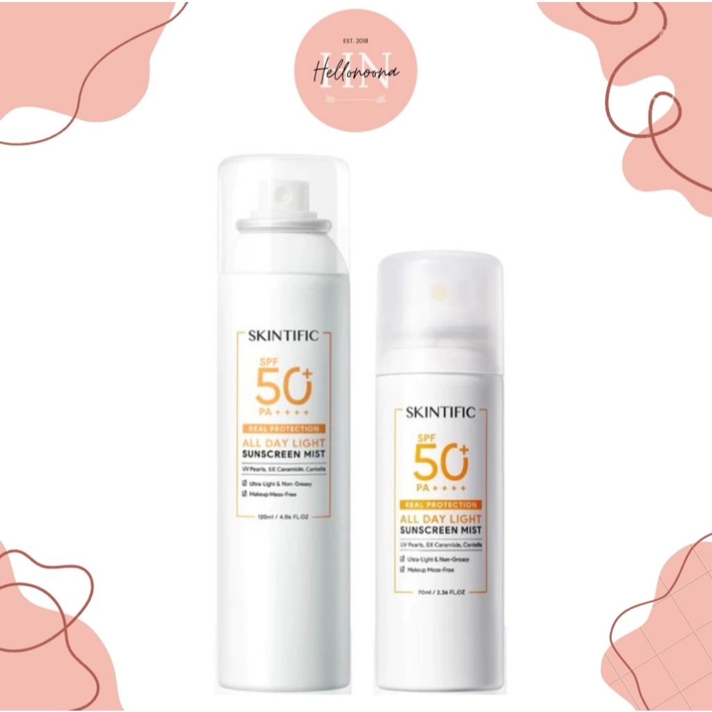 Jual SKINTIFIC - All Day Light Sunscreen Mist SPF50 PA++++ 70ml | 120ml | Shopee Indonesia