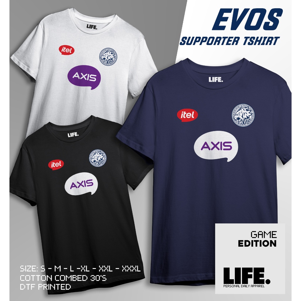 Jual Kaos EVOS Fams Roar Fans Supporter Model Jersey Gaming Esport Terbaru MLBB Indonesia Mobile ...