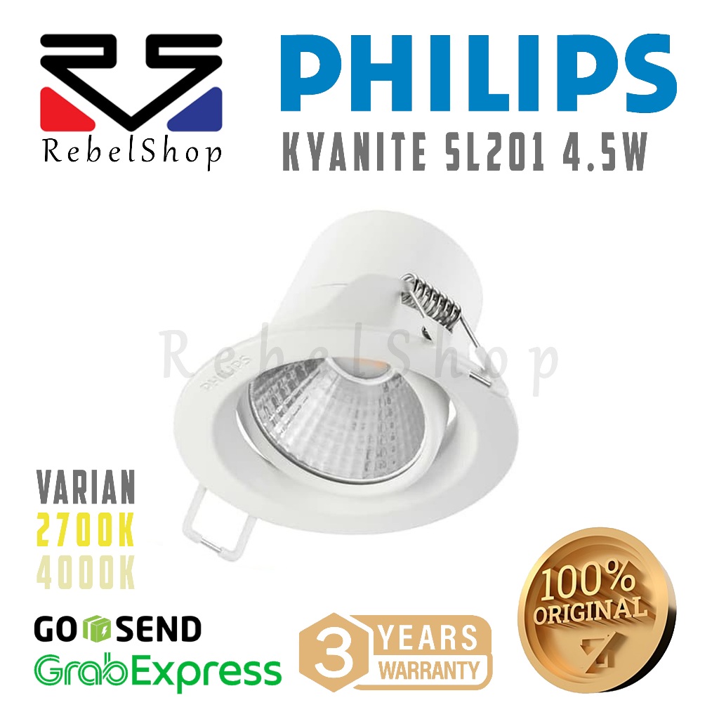 Jual Philips Spotlight Kyanite SL201 Lampu LED Downlight Bulat 4.5 Watt ...