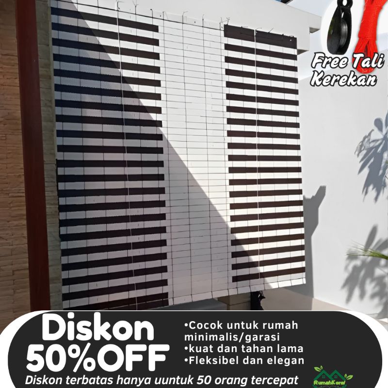 Jual Tirai Krey Kayu PVC Pelindung Yang Pas Untuk Outdoor kuran 1,5m x ...