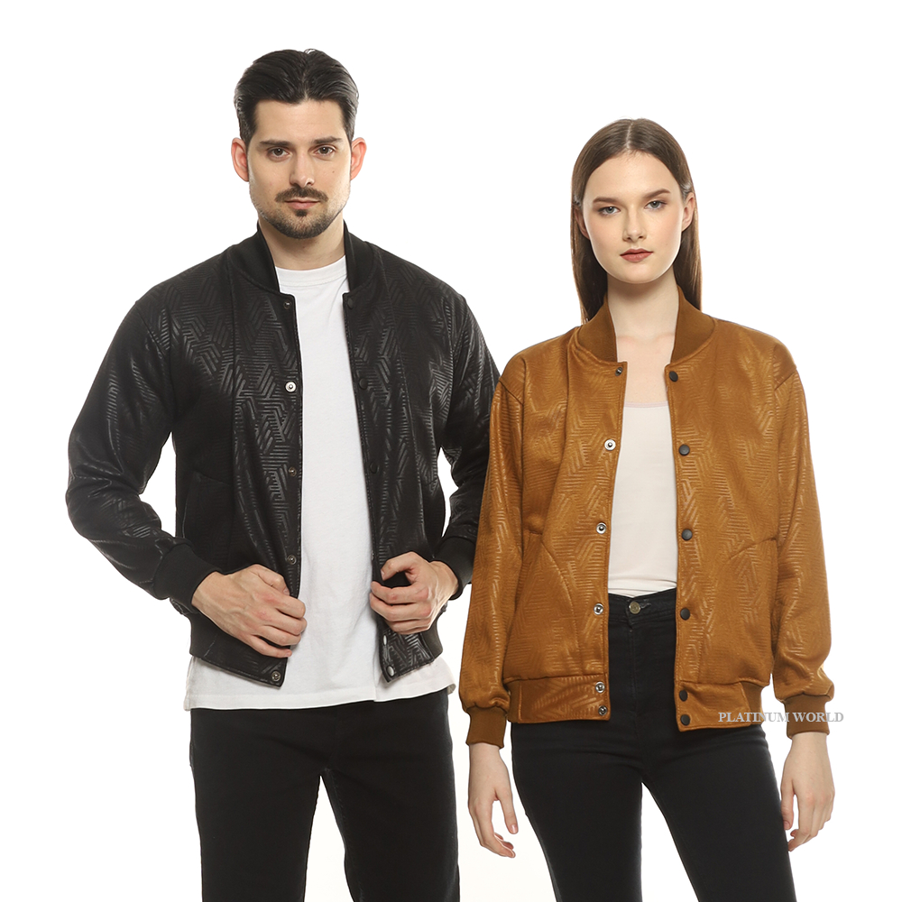 Jual PLATINUM WORLD Jacket Varsity Fleece Emboss Premium Outerwear ...