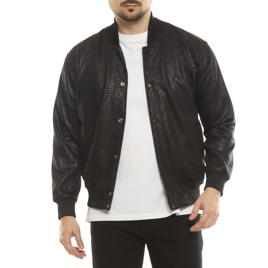 Jual PLATINUM WORLD Jacket Varsity Fleece Emboss Coffee Premium ...