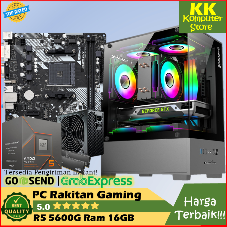 Jual Pc Gaming Amd Ryzen 5 5600G / 4600G |Ram 16G |Nvme 256G |Hdd 500G ...