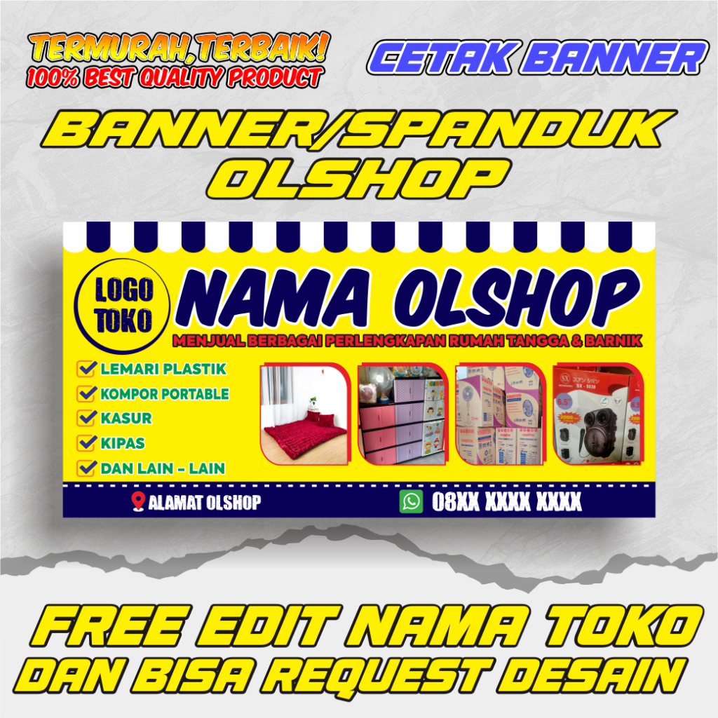 Jual Spanduk Banner Olshop Murah / Spanduk Banner Olshop Custom ...