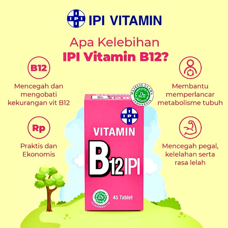 Jual Ipi Vitamin B12 Botol 45 Tablet / Membantu Proses Pembentukan Sel ...
