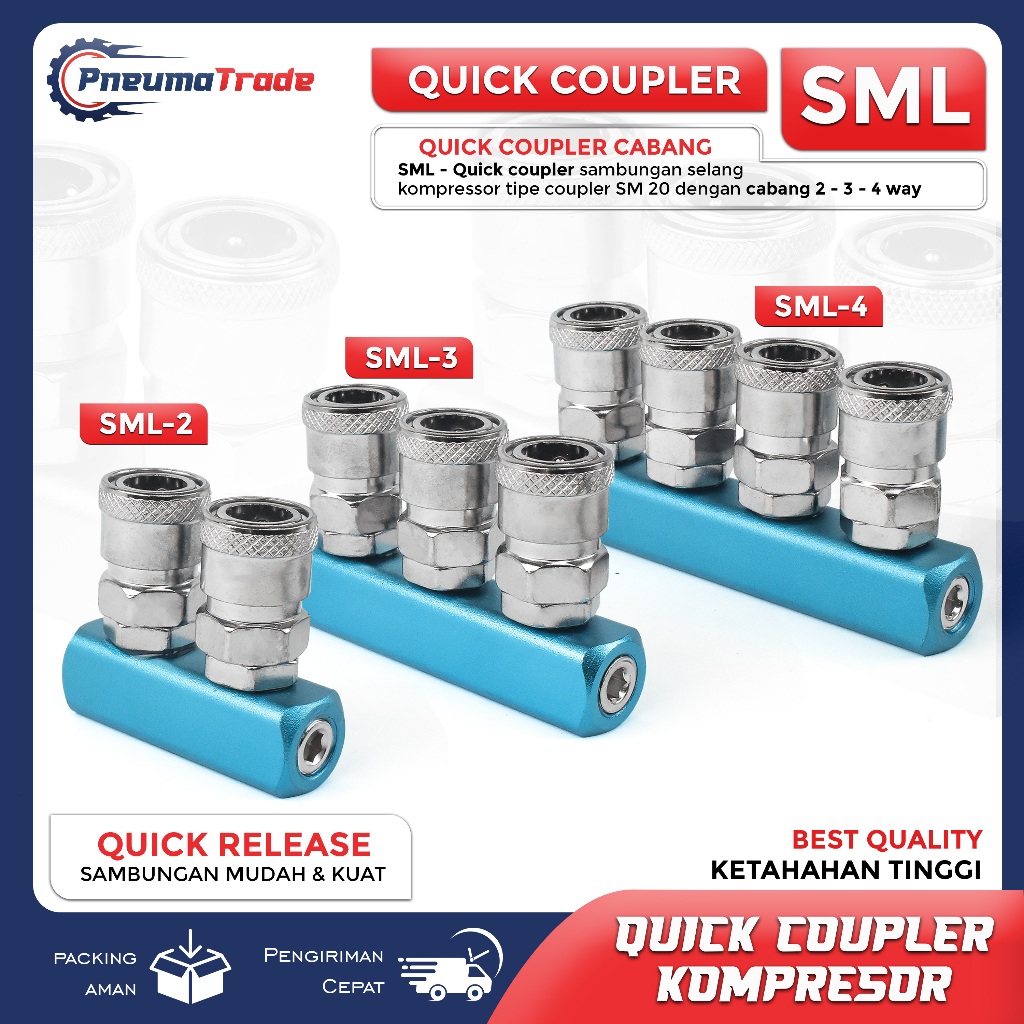 Jual Quick Coupling Cabang Coupler Kopler Sambungan Selang Angin ...