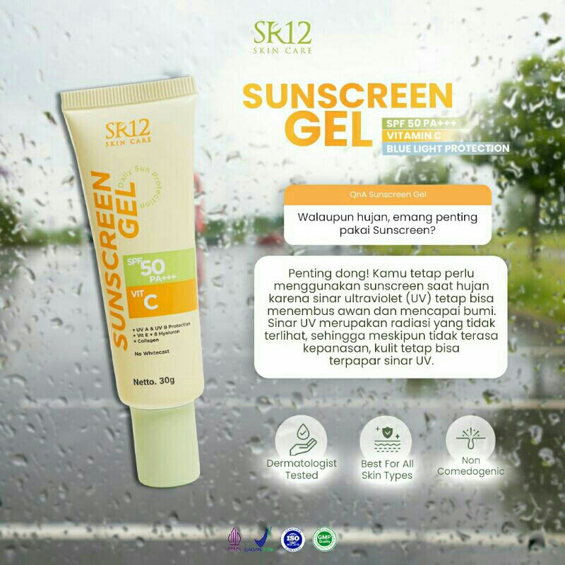 Jual SR12 Sunscreen Gel SPF 50 PA+++ Melindungi Dari Sinar UV dan ...