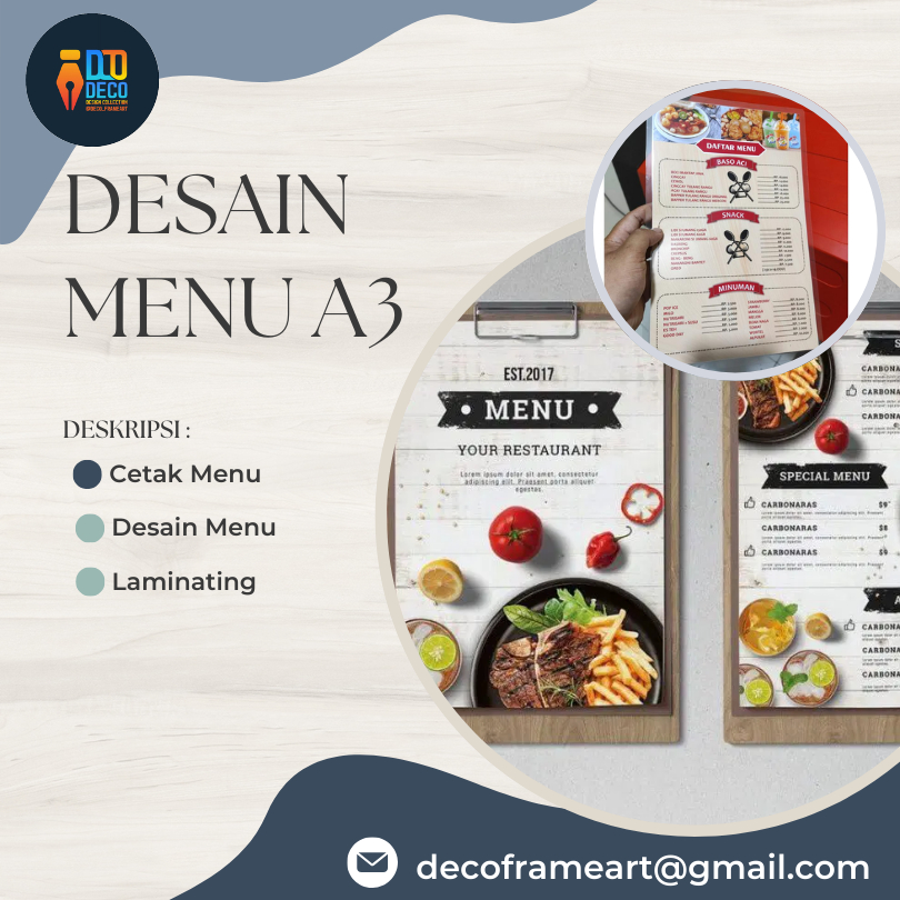 Jual Desain Cetak Menu Makanan/Minuman Laminating Ukuran A3 | Shopee ...