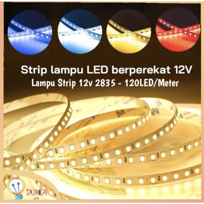 Jual LED STRIP 2835/120 MATA RAPAT SMD 12V FLEXIBLE LAMPU 5METER 4000K 6000K | Shopee Indonesia