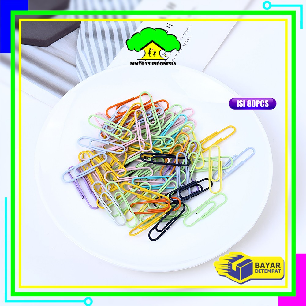 Jual MI-A109 Paper Clip Warna Metalic Isi 80pcs Klip Kertas Warna ...