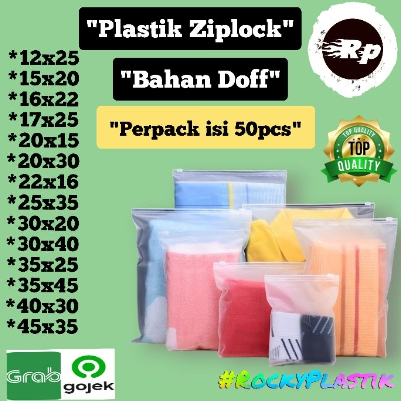 Jual Per PACK isi 50pcs Plastik Transparan DOFF zipper lock Resleting ...