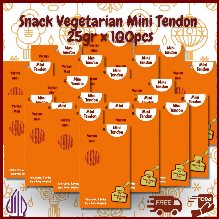 Jual [ HALAL ] SNACK VEGETARIAN CEMILAN MINI TENDON 100 PCS | Shopee ...