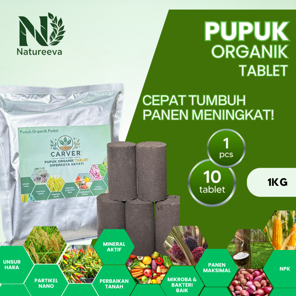 Jual CARVER Fertilizer 1kg - Pupuk Organik Padat (POP)- Pertanian ...