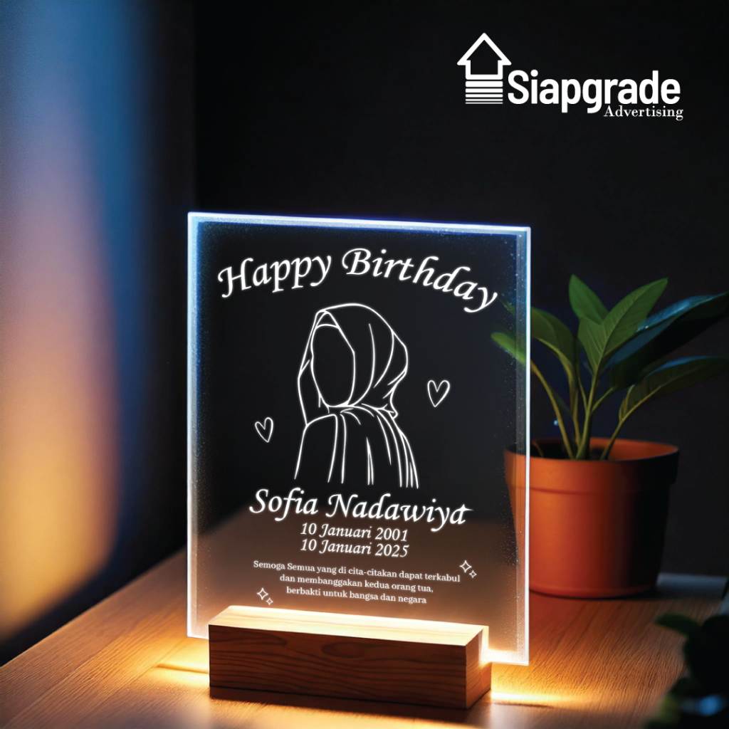 Jual Acrylic - Akrilik LED Custom - Hadiah Wisuda - Hadiah Ulang Tahun ...