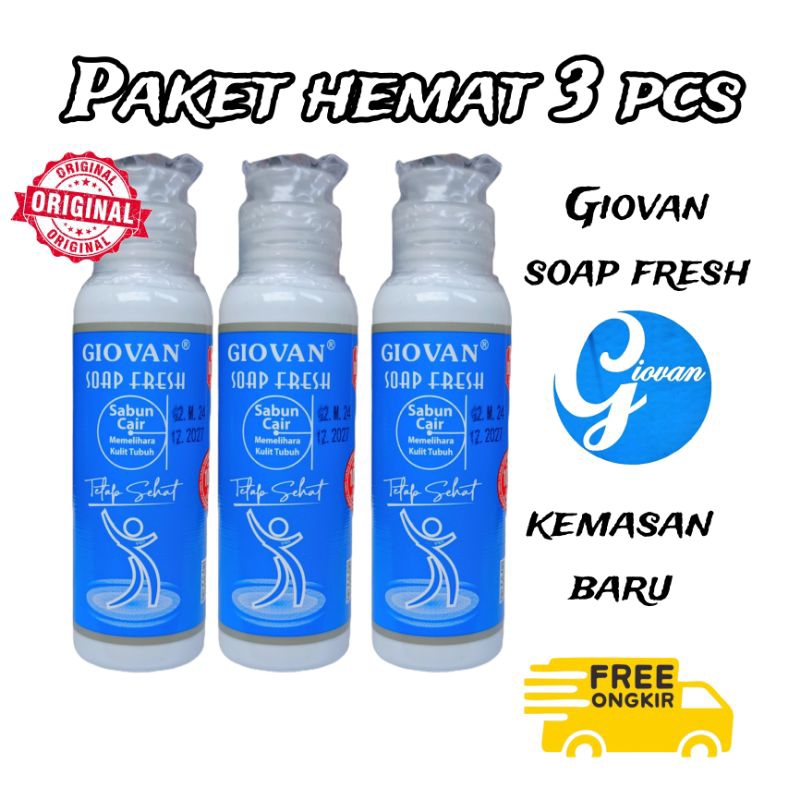 Jual ( PAKET HEMAT 3 PCS) GIOVAN SOAP FRESH 90 MIL / BIANG KERINGAT ...
