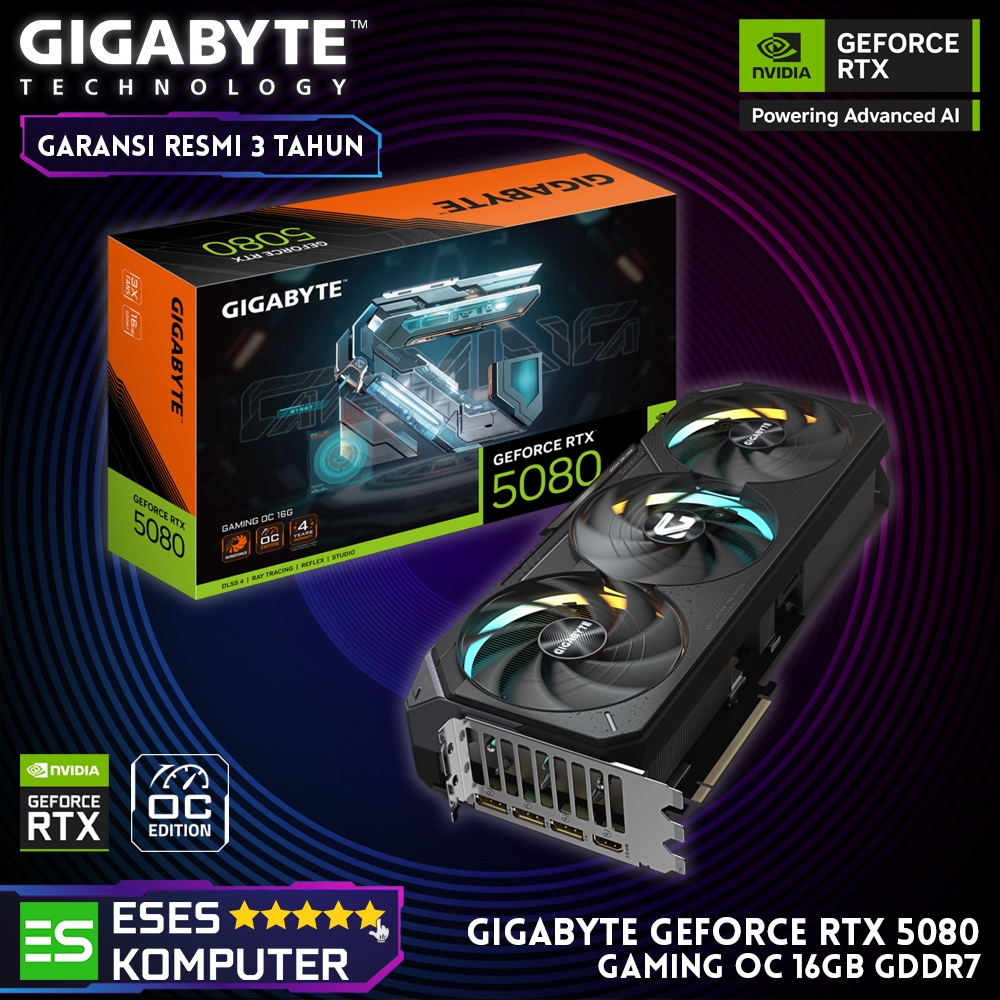 Jual VGA Gigabyte RTX 5080 GAMING OC 16GB GDDR7 | Shopee Indonesia