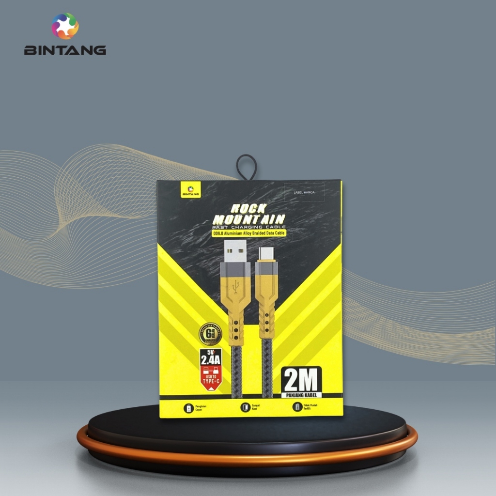 Jual KABEL DT BT ROCK MOUNTAIN TYPE-C 2M | Shopee Indonesia