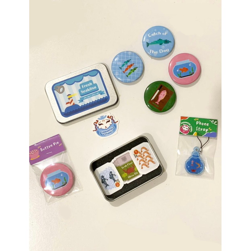 Jual Blind Box/Blind Tin Case/Trinkets/Gantungan Kunci/Ikan/Pin/Button ...