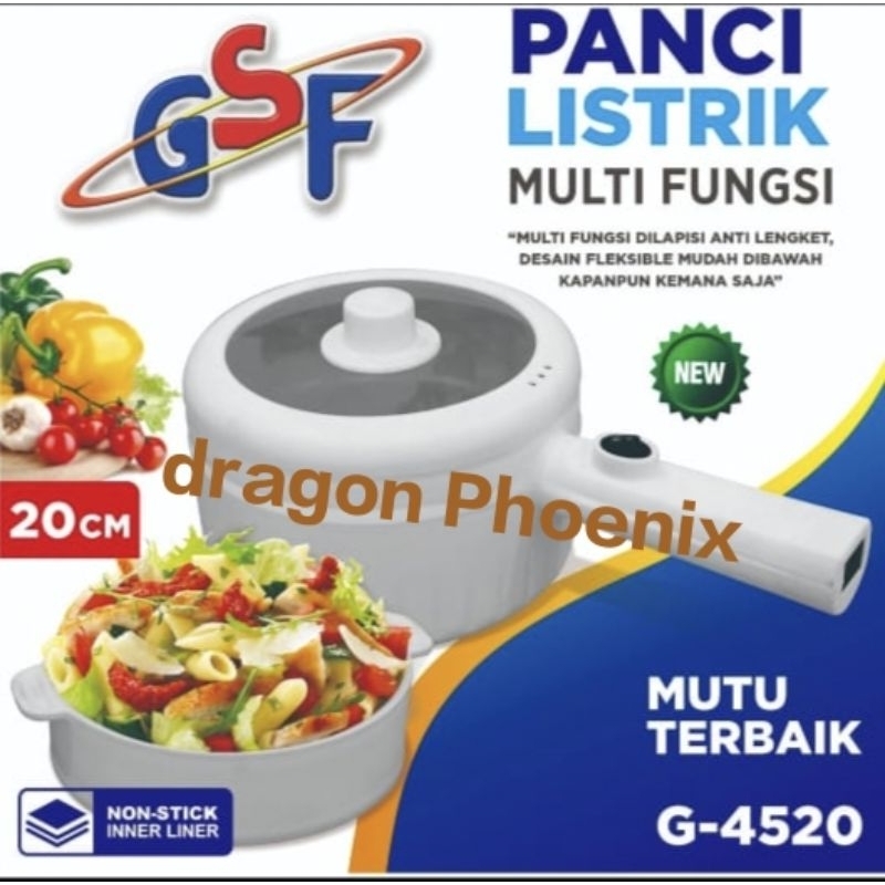 Jual Panci Listrik multi fungsi + tutup kaca GSF 20CM G-4520 | Shopee Indonesia