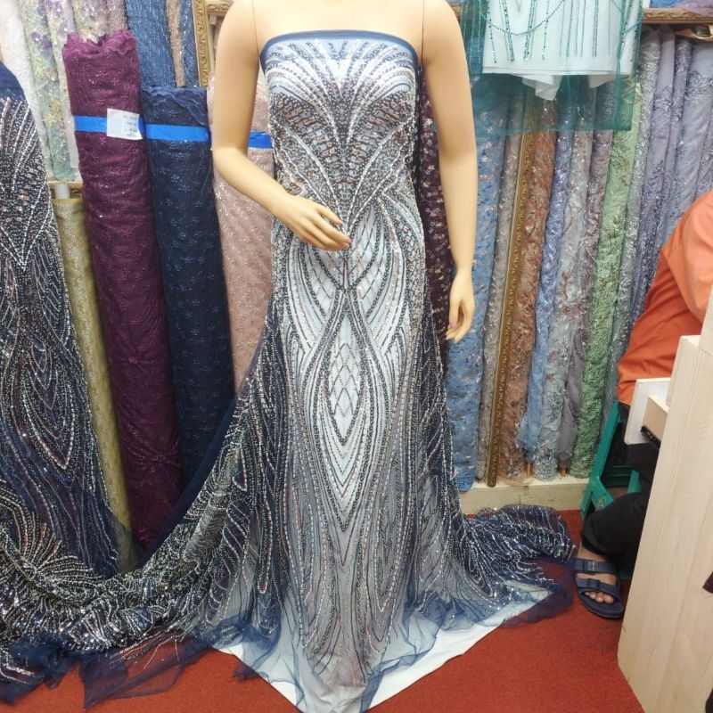 Jual bahan Kain Tille Elizabeth full payet Premium/bakal kain Gaun ...