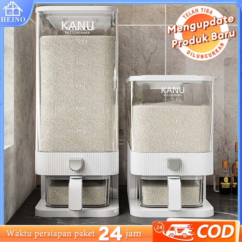 Jual 5/10KG Storage Beras Estetik Rice Box Wadah Penyimpanan Makanan ...