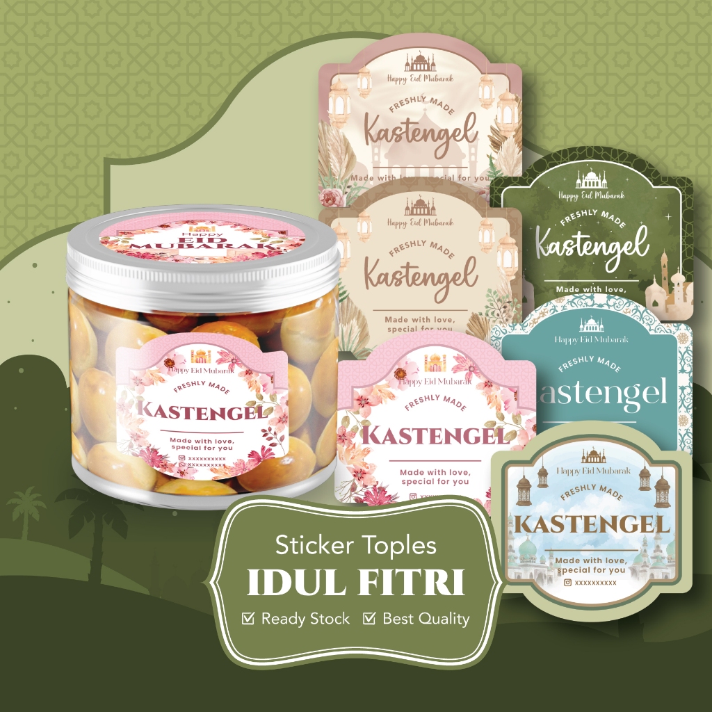 Jual Sticker Toples kue kering lebaran Label toples kue sticker varian ...