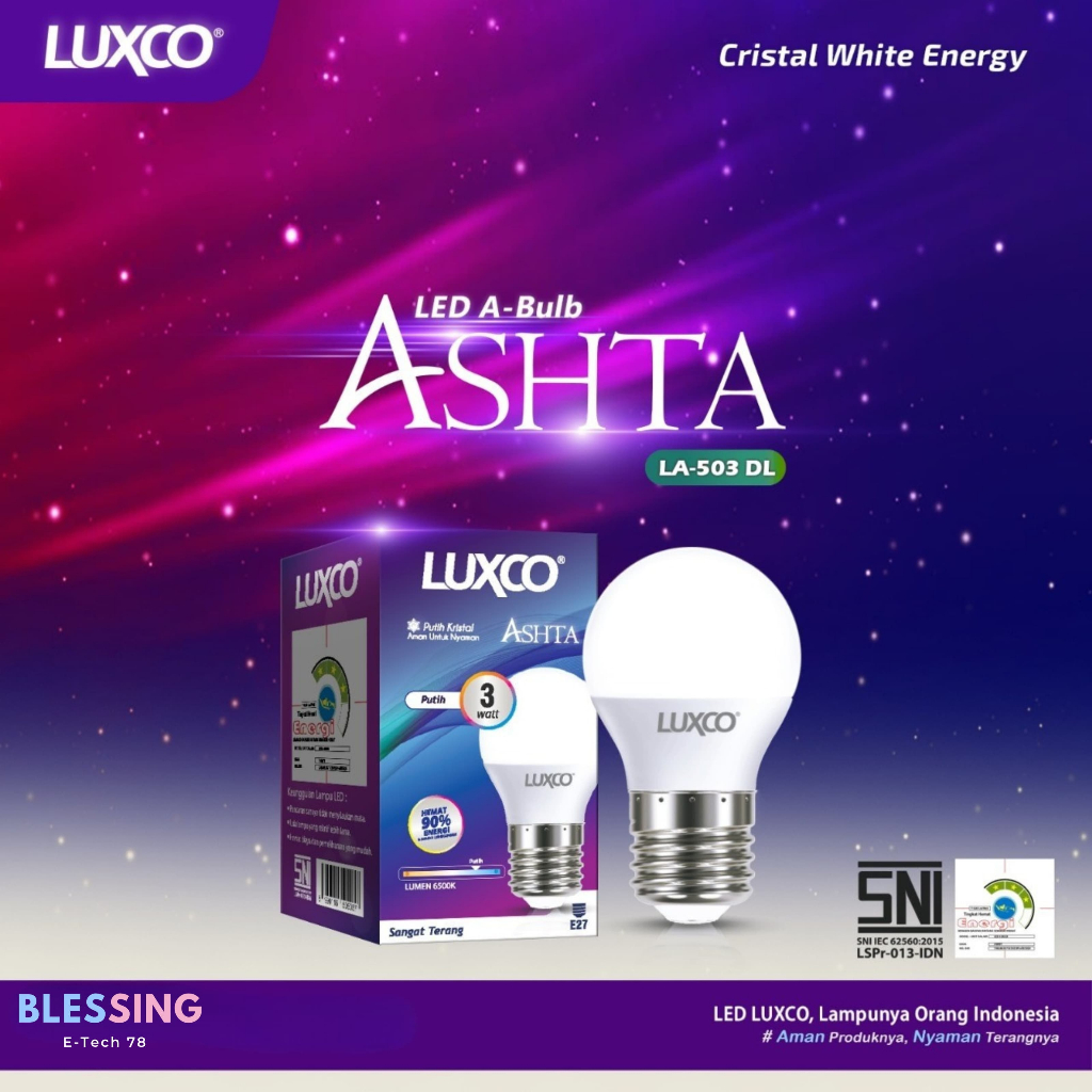 Jual LAMPU LED LUXCO ASHTA 3 WATT WARNA PUTIH HEMAT ENERGI | Shopee Indonesia