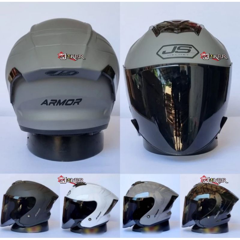 Jual HELM JS ARMOR HALF FACE SINGLE VISOR ORIGINAL | Shopee Indonesia