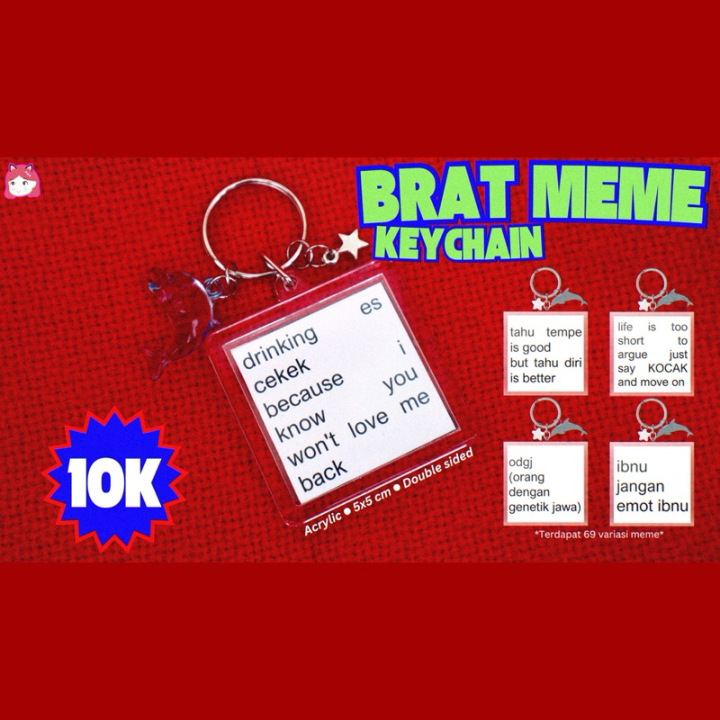 Jual [BACA DESKRIPSI] BRAT MEME KEYCHAIN MEME KEYCHAIN BRAT MEME ...