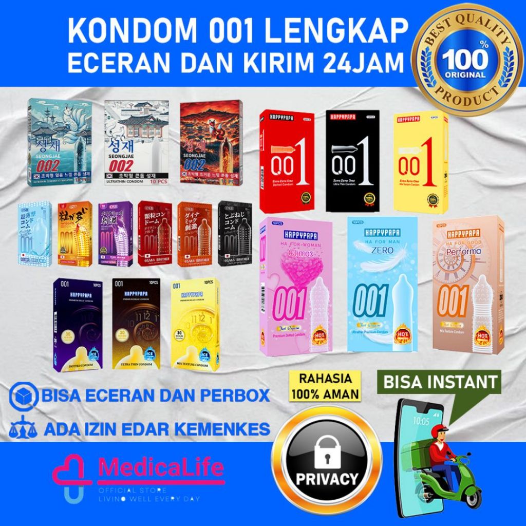 Jual ORIGINAL Kondom 001 Tipis Bergerigi Varian Terlengkap Super Tipis Premium COD Pengiriman ...