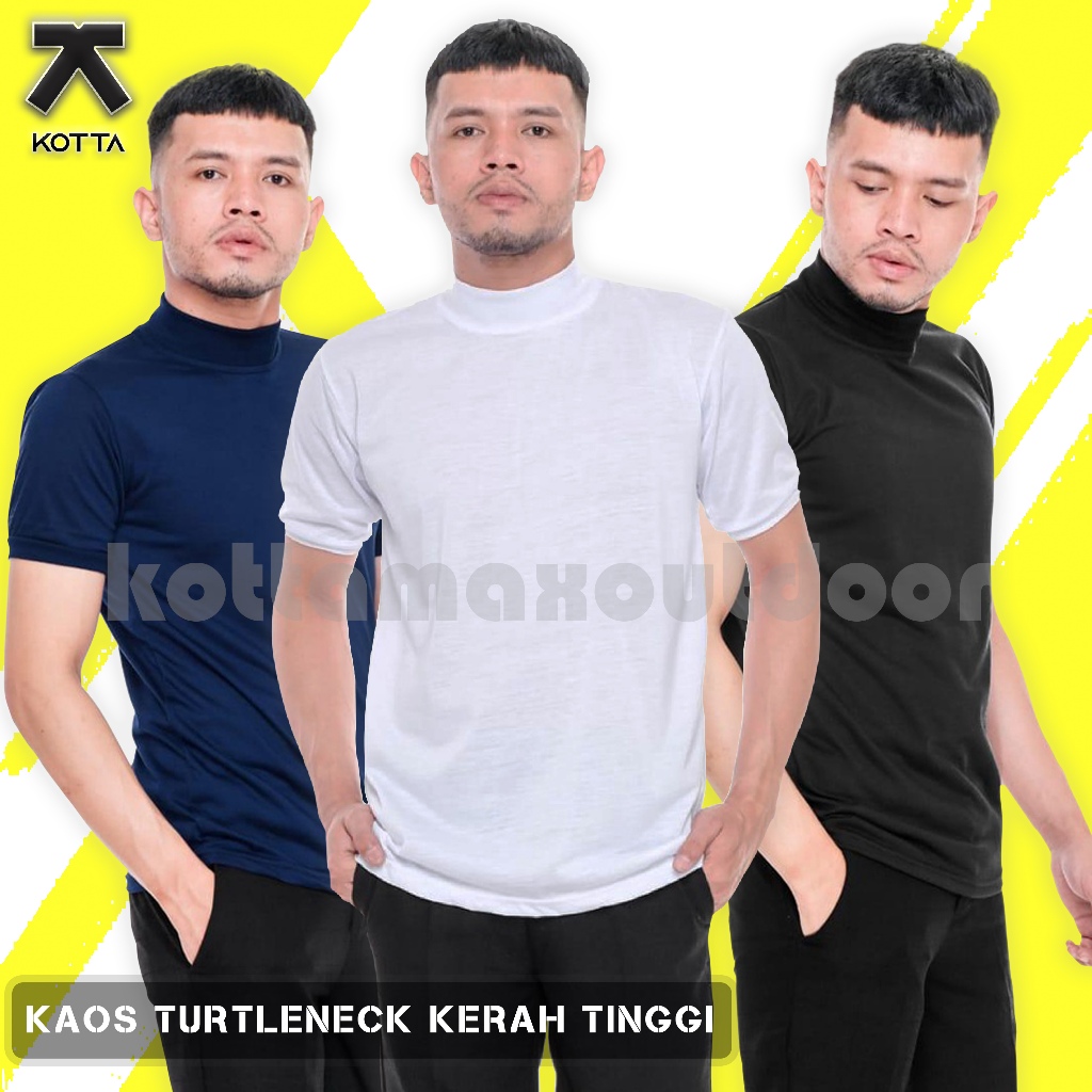 Jual Baju Kaos Kerah Tinggi Turtle Neck Pria Korea Turtleneck Polos ...