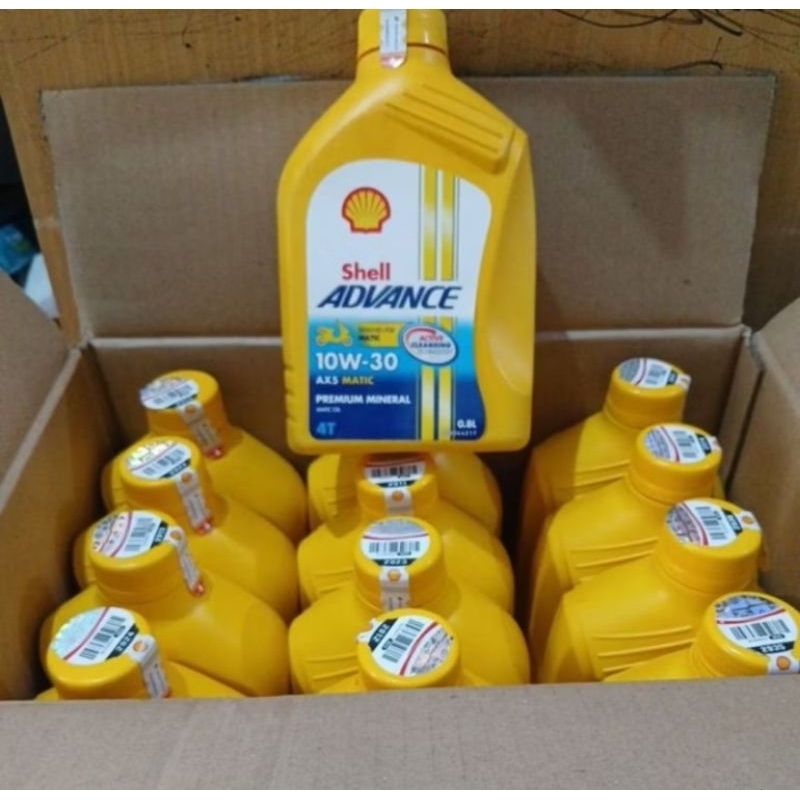 Jual Oli shell AX5 MATIC 0,8L /800ML ( 1 DUS ISI 12 BOTOL) SAE 10W-30 ...