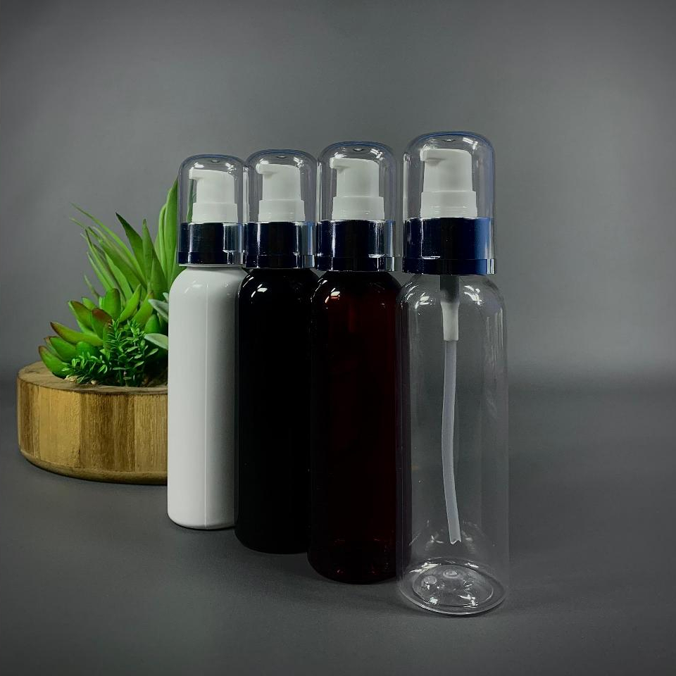 Jual Botol Pump Treatment 100 Ml / Botol Pet 100 Ml - Tutup Pump Treatment Silver Full-Cap ...