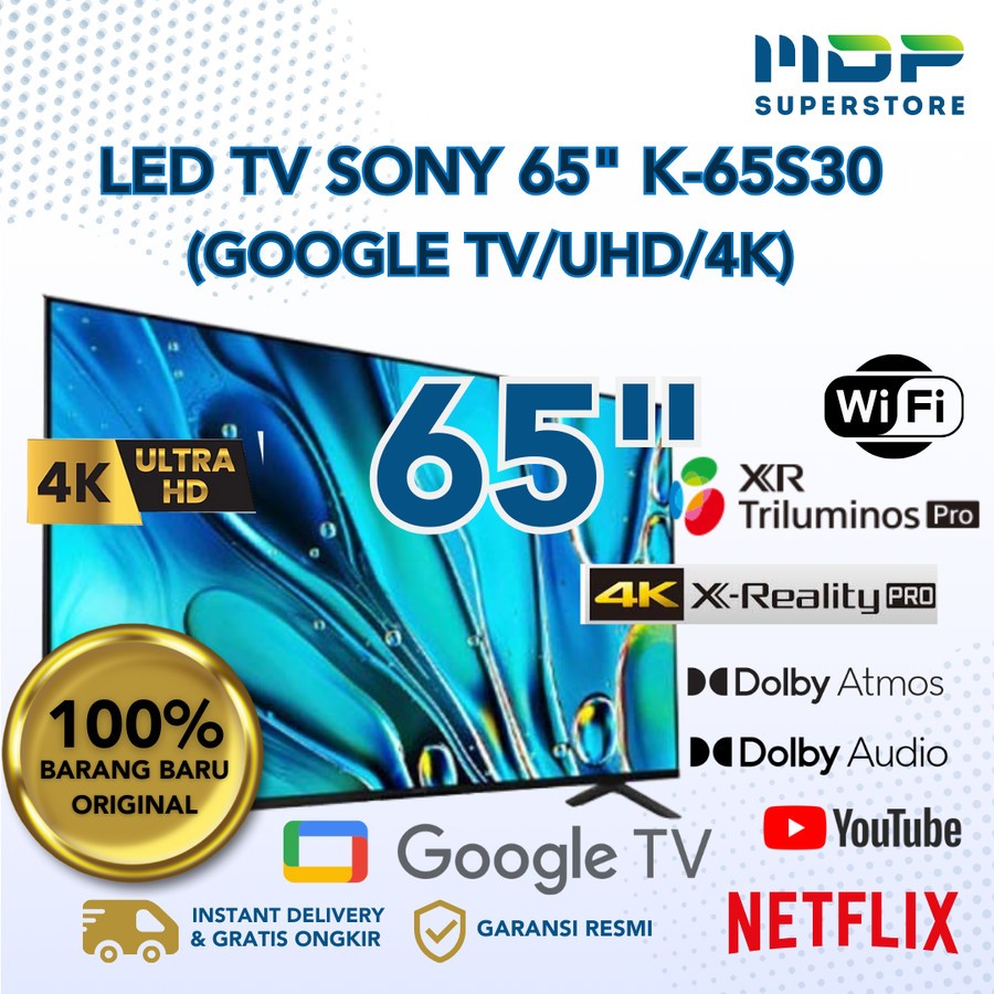 Jual TV SONY BRAVIA 3 65 INCH K-65S30 - GOOGLE TV 4K UHD | Shopee Indonesia