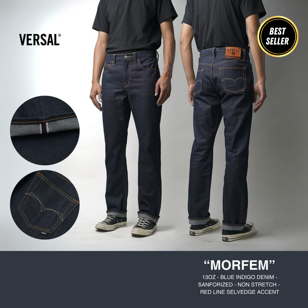 Jual Versal - Morfem 13oz Blue Indigo Denim Selvedge Accent (Ready ...
