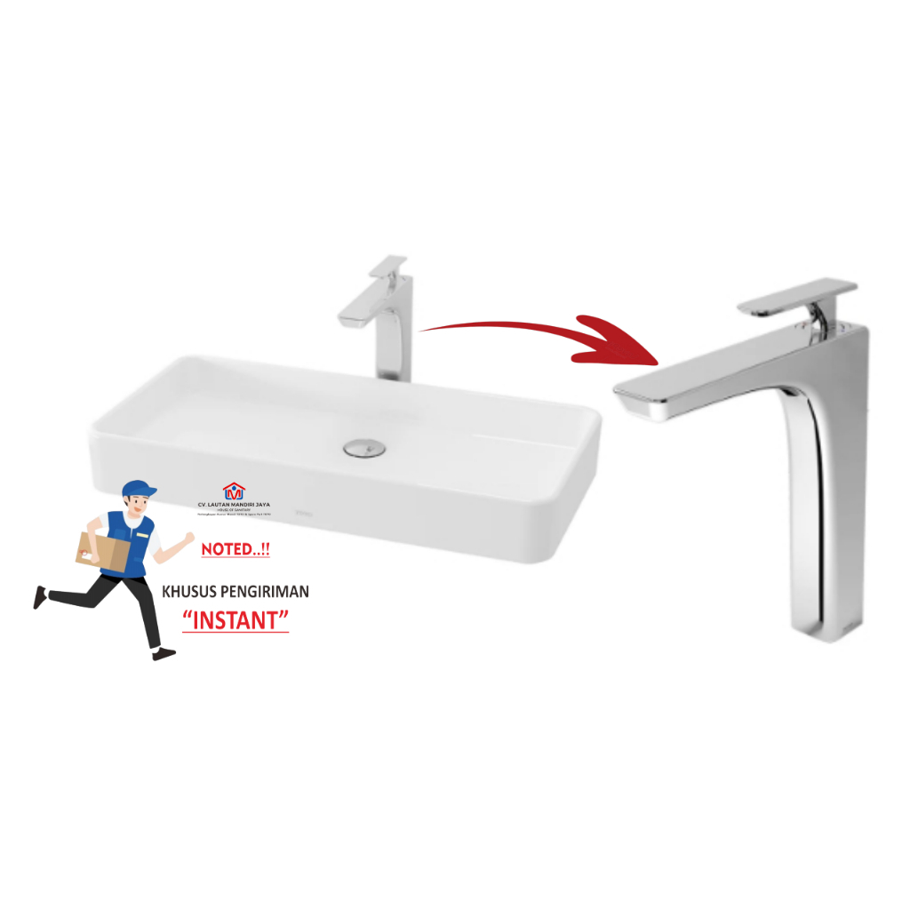 Jual KURIR INSTANT Wastafel Meja TOTO LW953J Toja SET TX116LT Vessel ...
