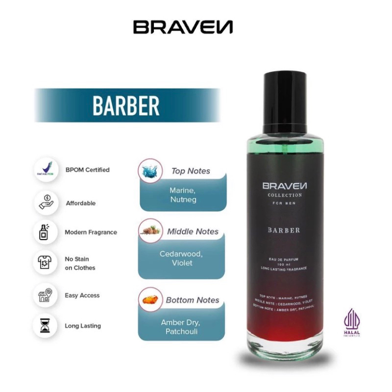 Jual BRAVE Collection Barber Eau De Parfum | 100 ml | Shopee Indonesia