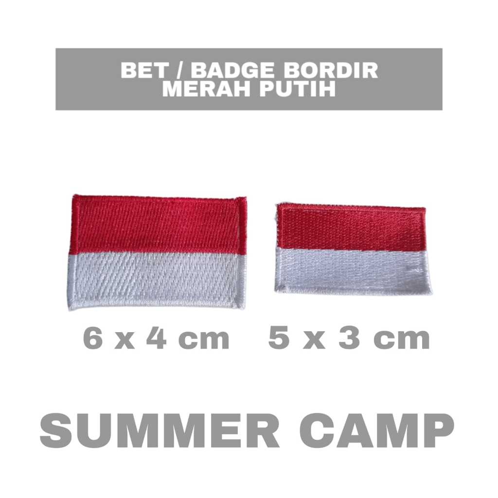 Jual Bet / Patch Emblem Merah Putih Bendera Indonesia Bordir - 3 x 5 cm ...