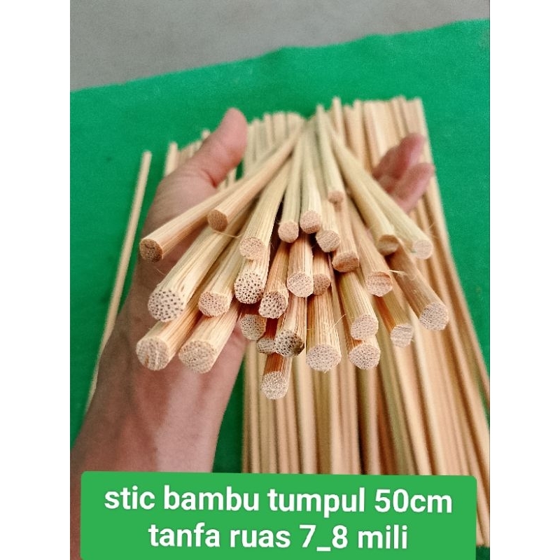 Jual stik bambu tumpul 50cm tanfa ruas 7_8 Mili isi 25 pcs | Shopee ...