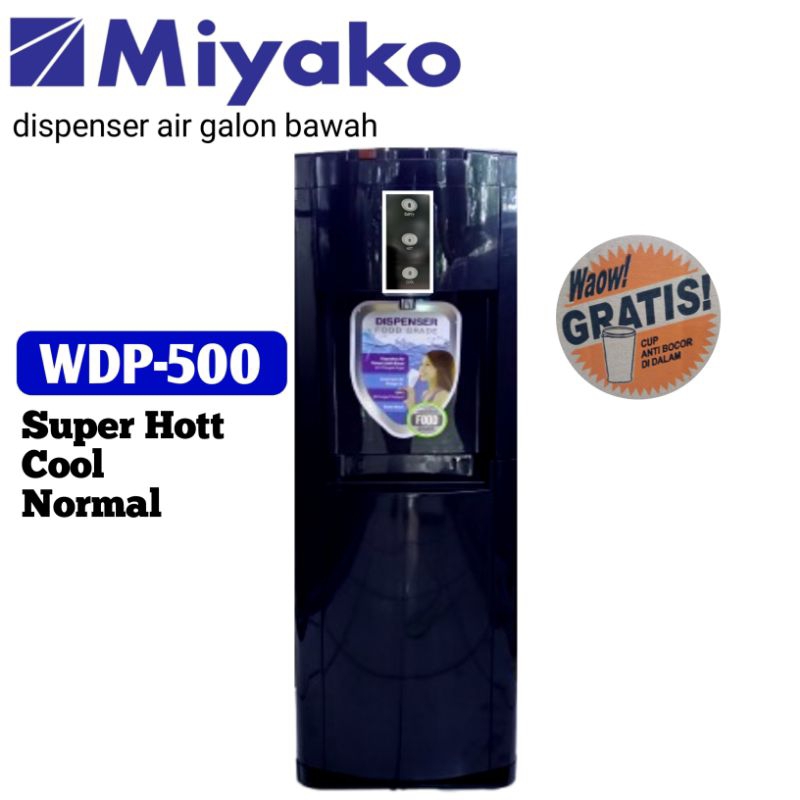 Jual dispenser MIYAKO WDP500 dispenser galon bawah+dingin free cup anti ...