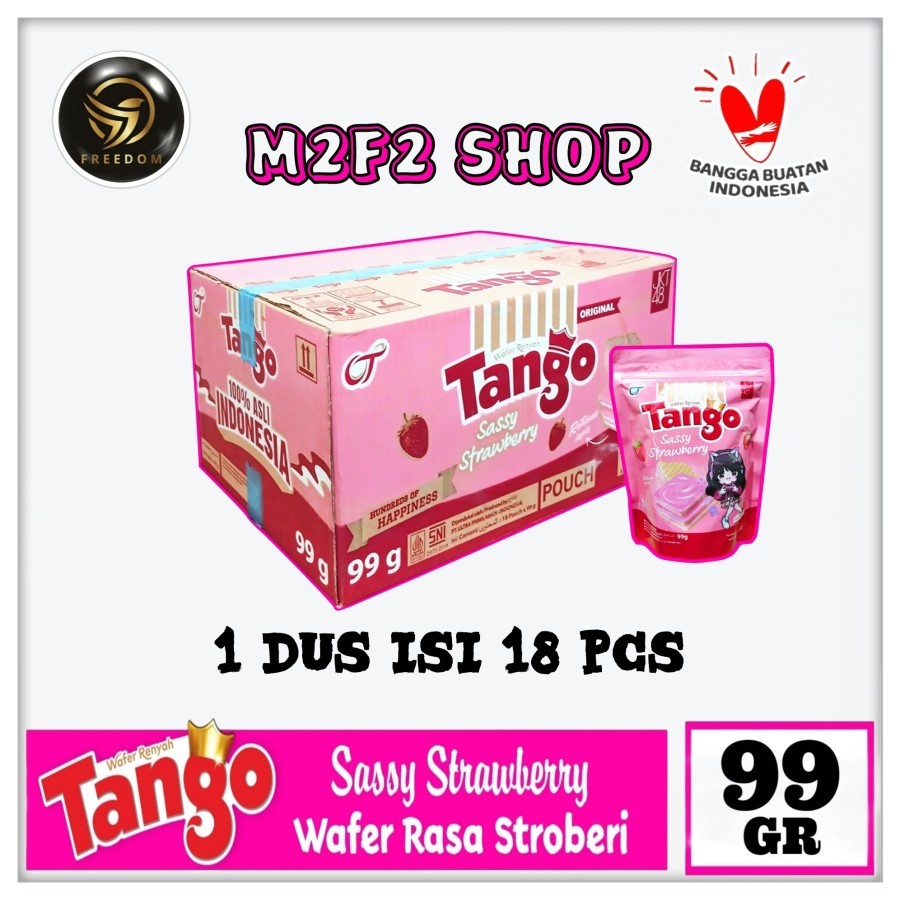 Jual Tango Wafer Sassy Strawberry BITE SIZE | Krim Stroberi Susu Pouch ...
