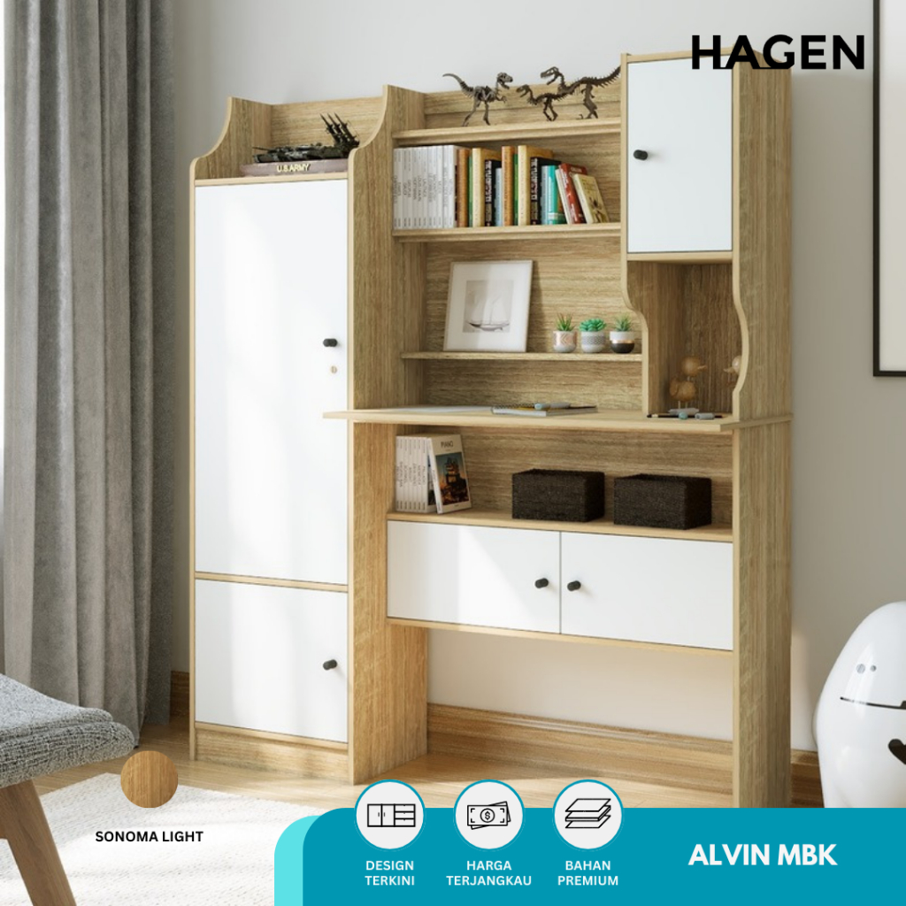 Jual GARVANI X HAGEN - Alvin MBB Meja Belajar - Sonoma Light | Shopee ...