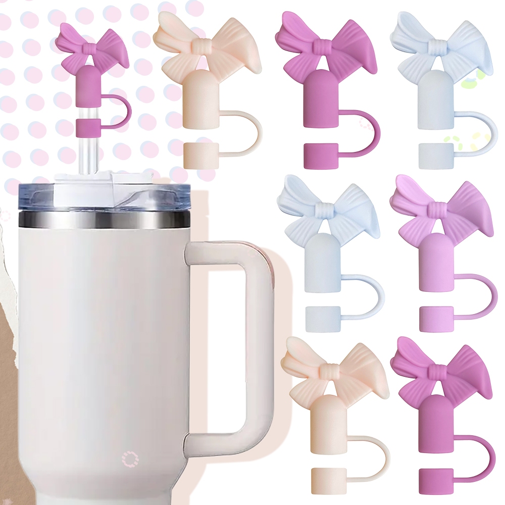 Jual 10mm Tutup Debu Silikon 1 PCS Kartun Pink Busur Berbentuk Sedotan ...