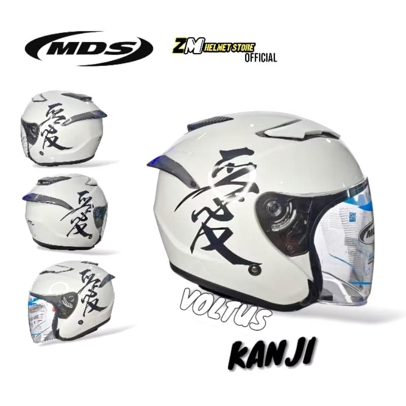 Jual HELM MDS VOLTUS SOLID CUSTOM STIKER KANJI NEW SNI | Shopee Indonesia