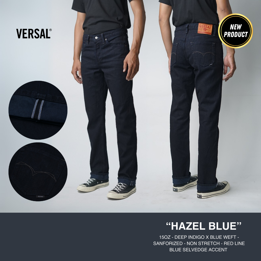 Jual Versal - HAZEL BLUE 15oz Blue Weft Selvedge Accent Denim (Ready ...