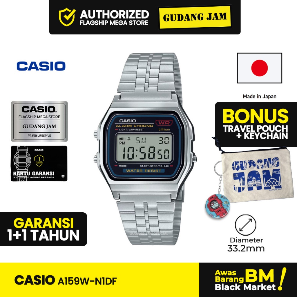 Jual Jam Pria Digital Casio General A159W-N1DF Casio Retro | Shopee Indonesia